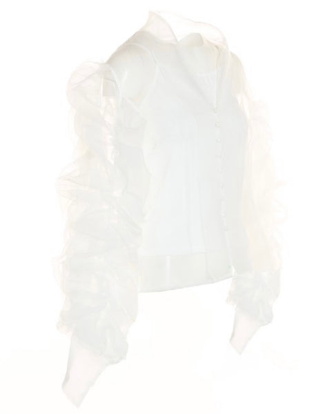 Extravagant White Sheer Mesh Top – BLOSSOMS BOUTIQUE
